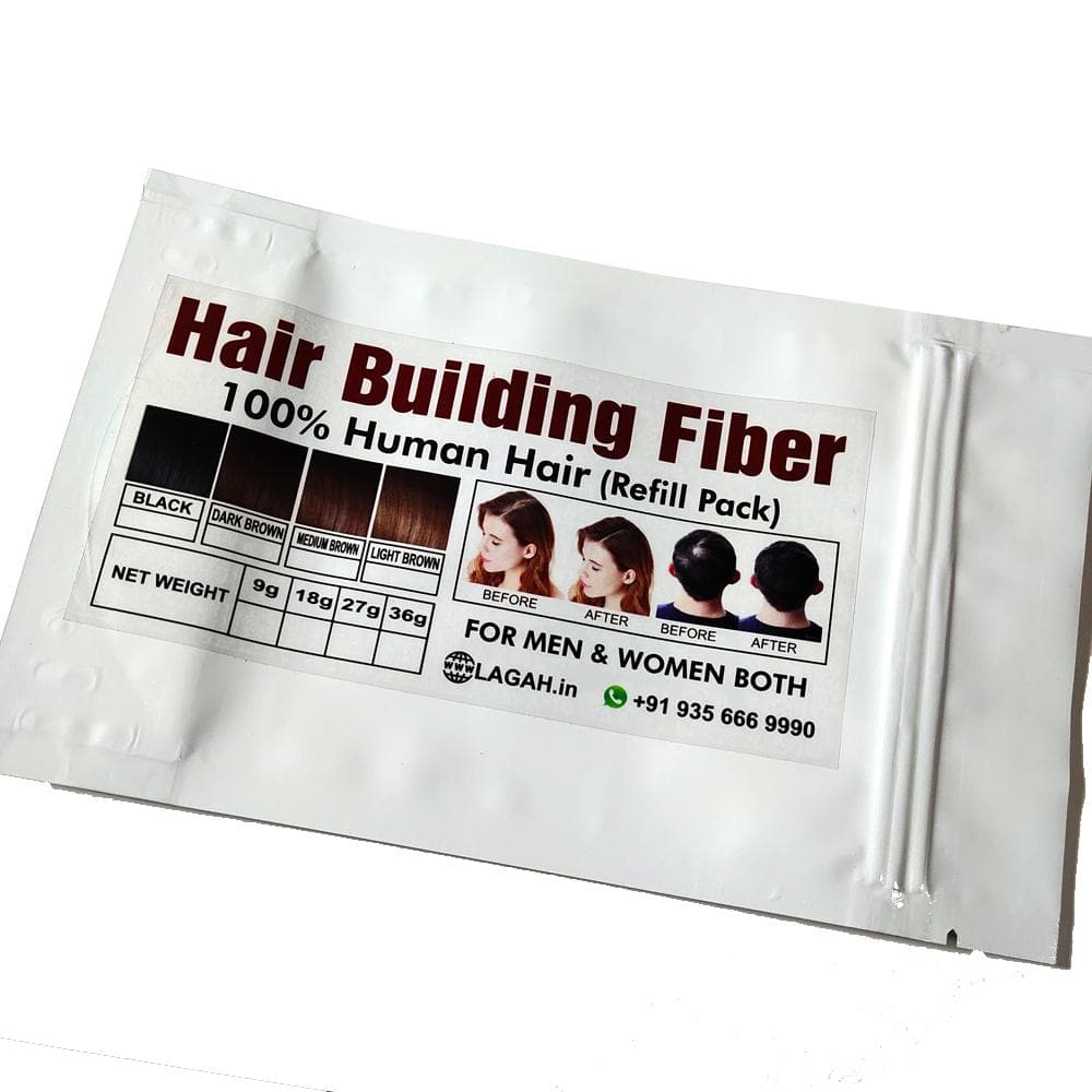 Refill pack of Hair Building Fibers ( 100% Human Hair ) – LAGAH'S Hair ...